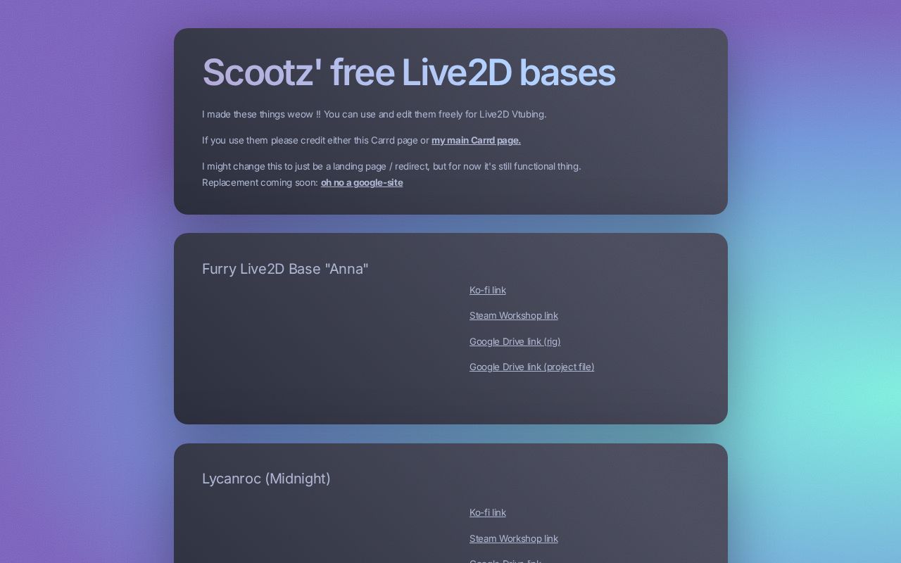 Scootz' free Live2D bases